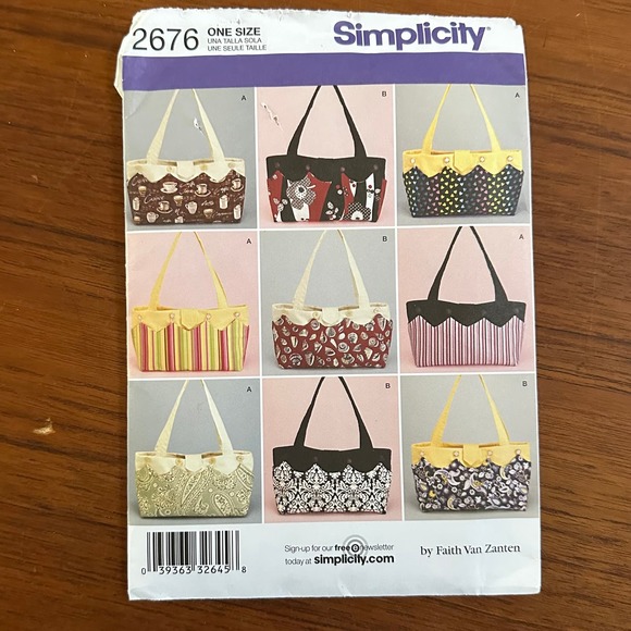 Simplicity | Office | Uncut Simplicity Pattern 2676 Tote Bags | Poshmark